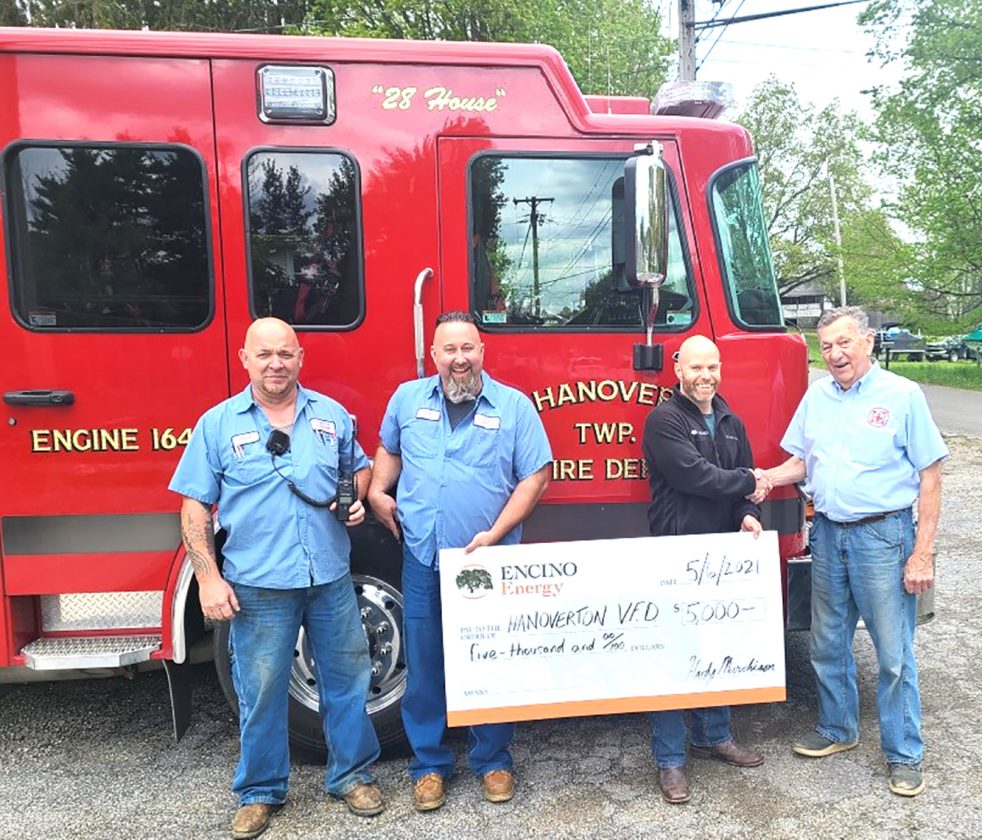 Encino Energy donates $5,000 to Hanover Township VFD | News, Sports ...